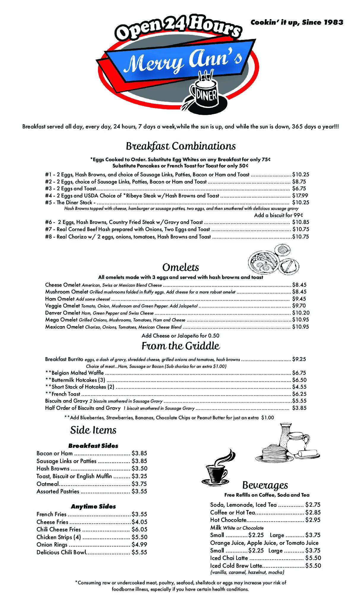 Merry-Ann’s QR Contactless Menu – Merry-Ann's Diner